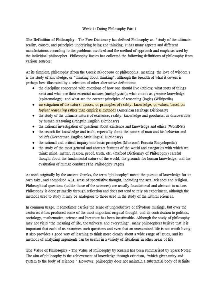 PHILO - 1st QTR | PDF | Wisdom | Reflective Practice