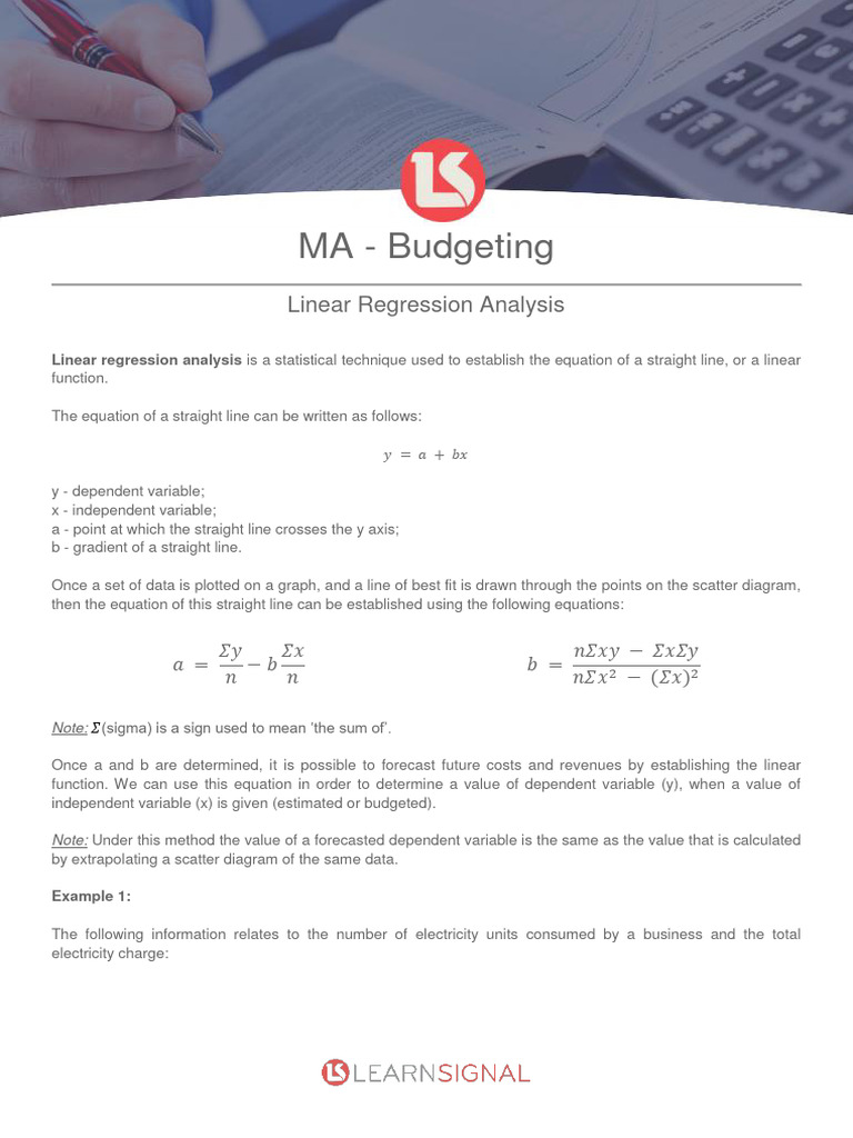 10 Linear Regression Analysis Notes | PDF | Regression Analysis ...