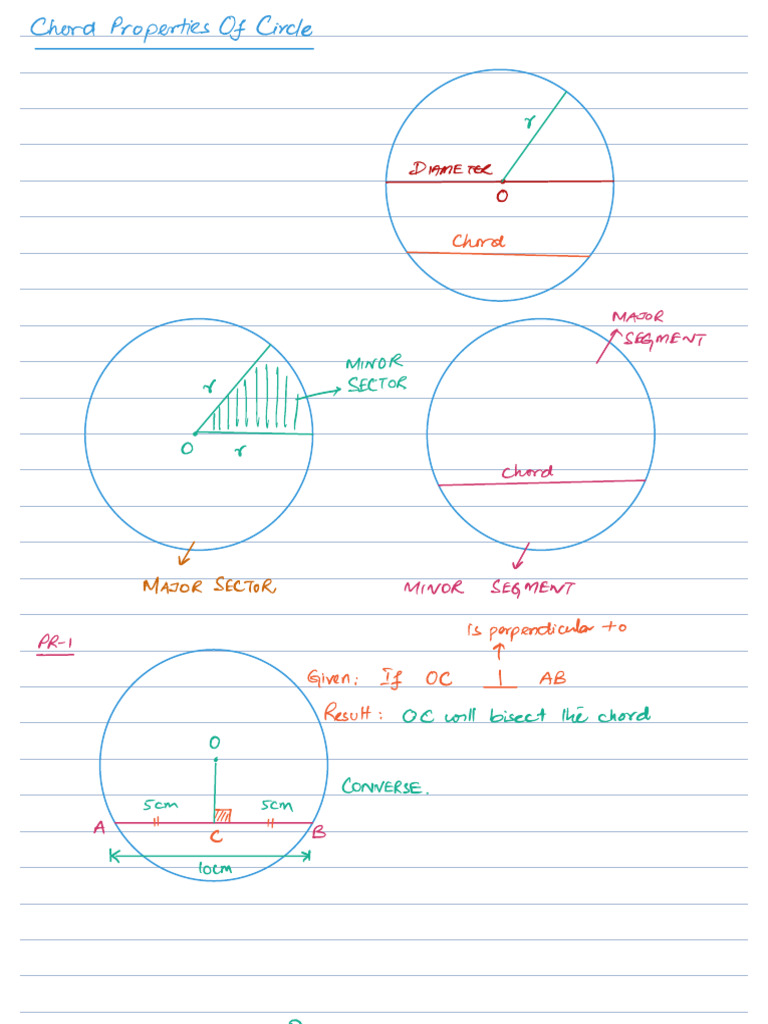 Circle Properties | PDF | Circle | Perpendicular