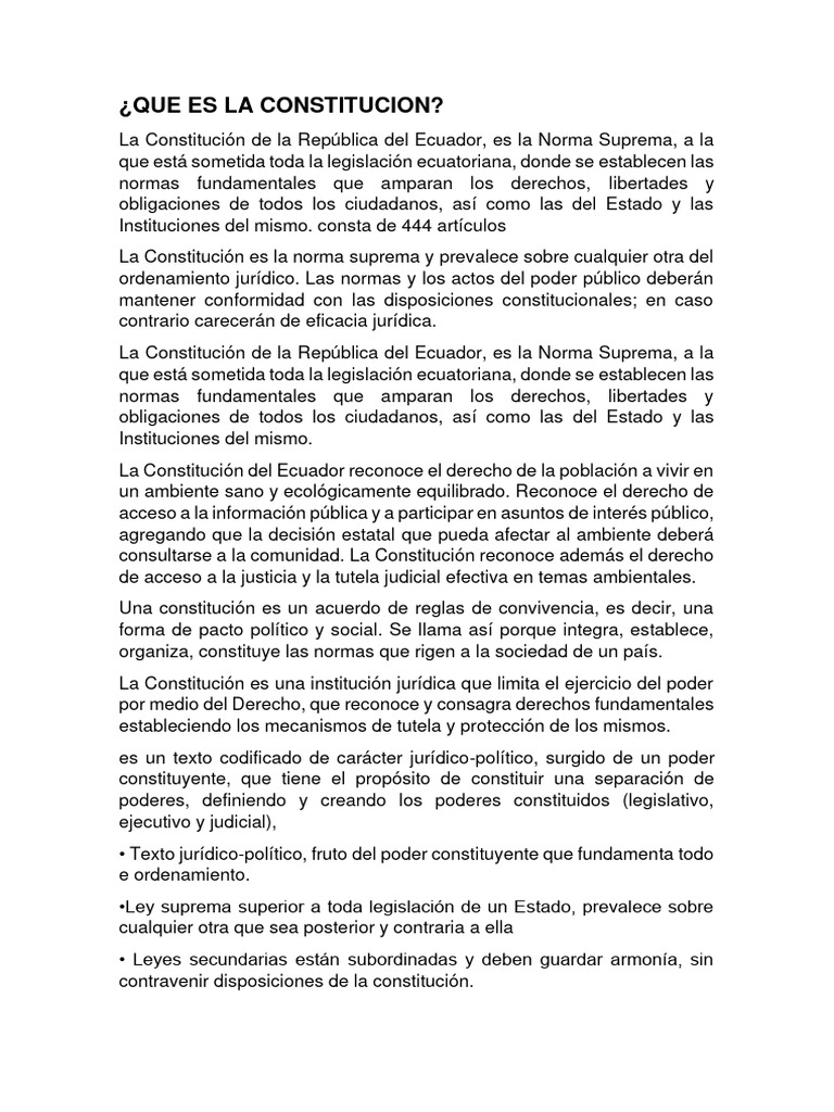 Constitución del Ecuador: Guía Básica | PDF | Política