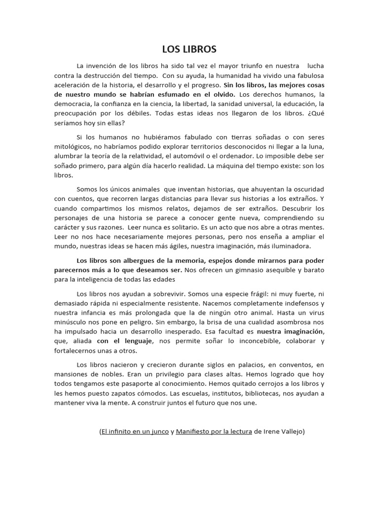 La Importancia de los Libros en la Humanidad | PDF | Humano