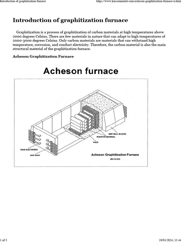 Acheson Graphitization Furnace Overview | PDF | Carbon | Consumption ...