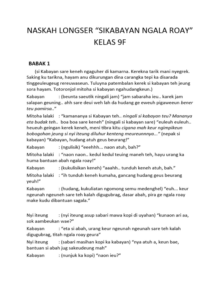 Naskah Longser | PDF