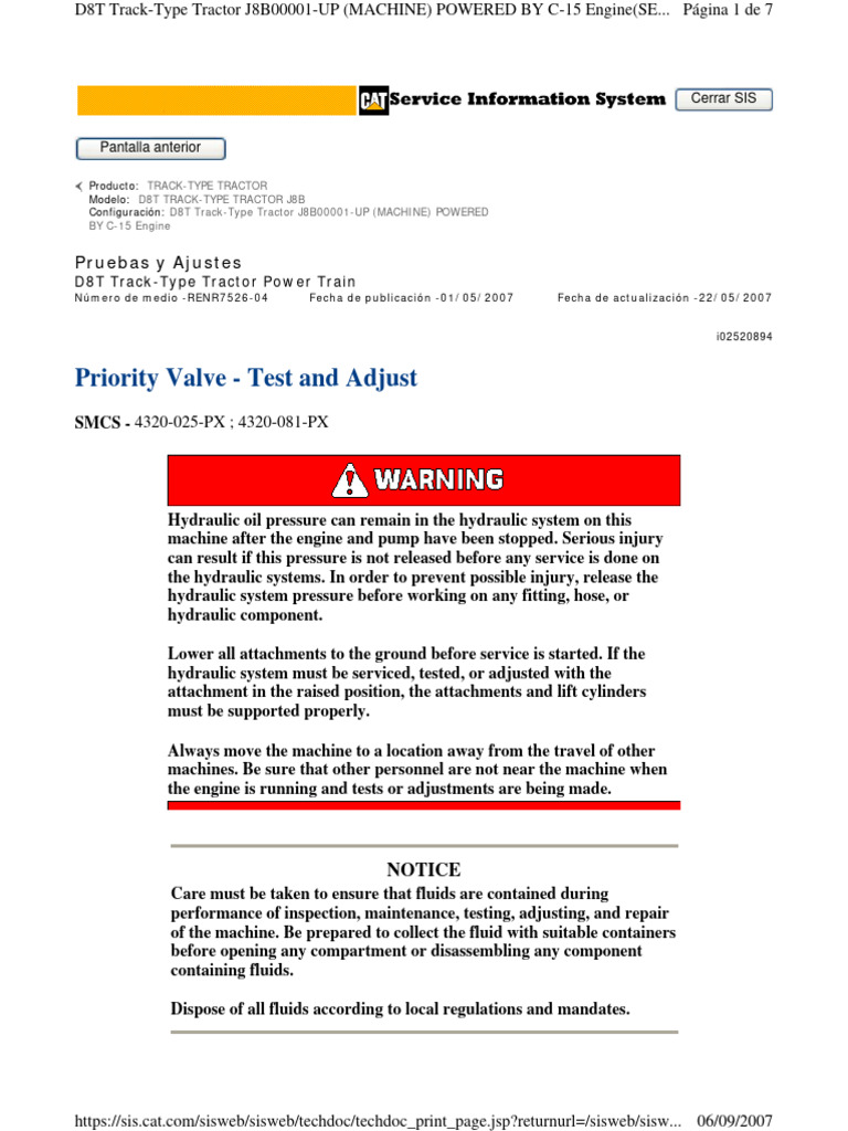 Priority Valve - Test and Adjust | PDF | Tractor | Valve