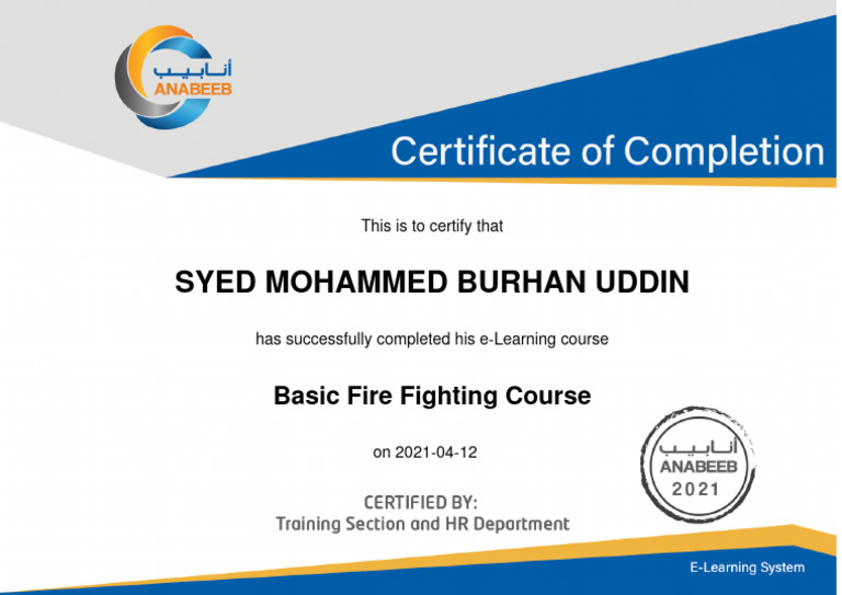 Basic Fire Fighting Course | PDF