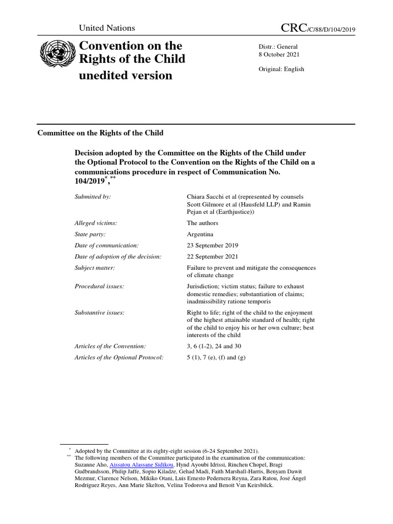 Sacchi Et Al. v. Argentina | PDF