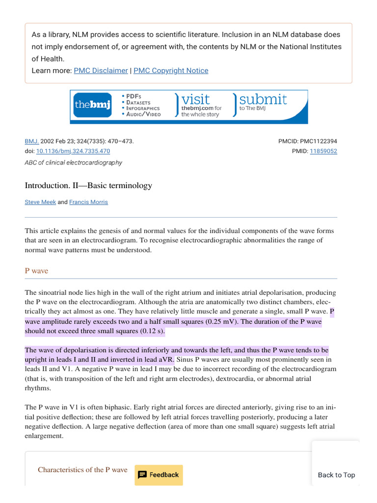 ABC of Clinical Electrocardiography - Introduction. II-Basic ...