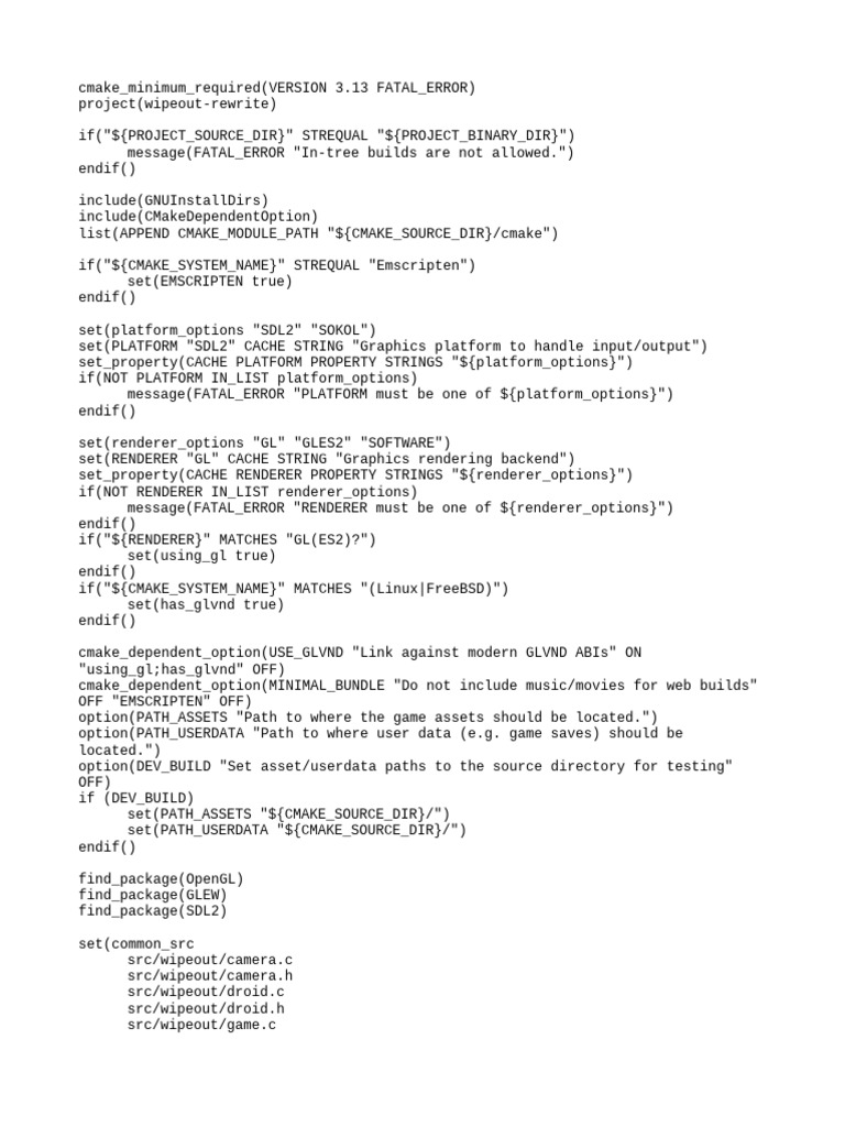 CMake Lists | PDF | Information Technology | Computer Programming