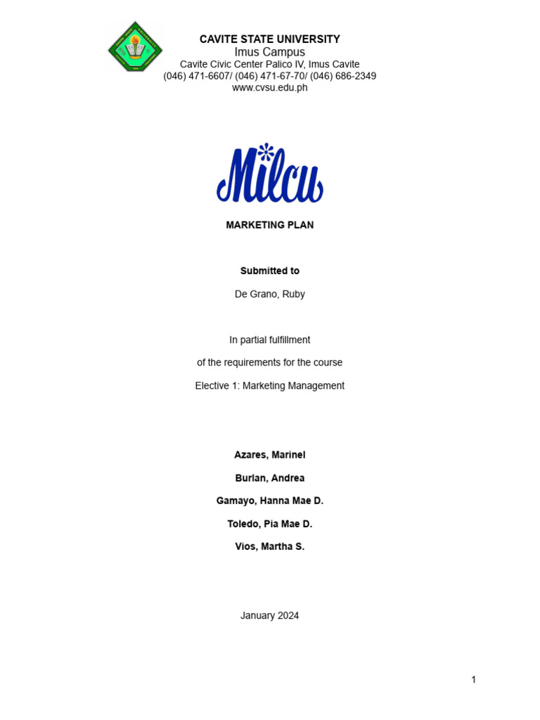 Milcu - Marketing Plan | PDF | Business