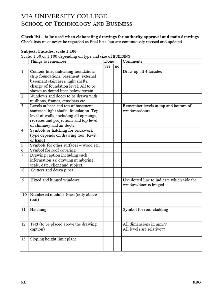 Check List - Facades | PDF