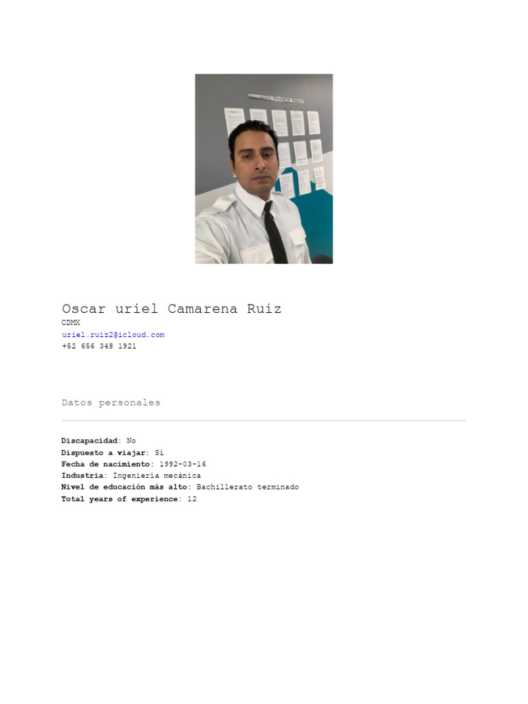 CV Oscar Camarena 2023 | PDF