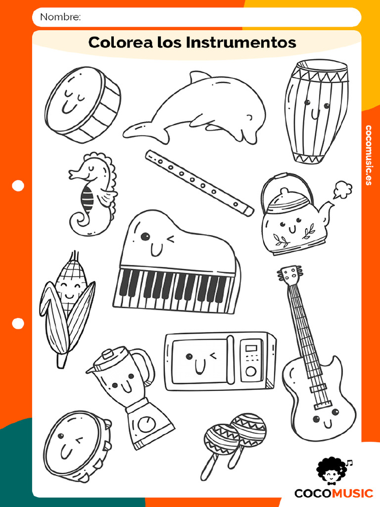 Instrumentos para Colorear | PDF