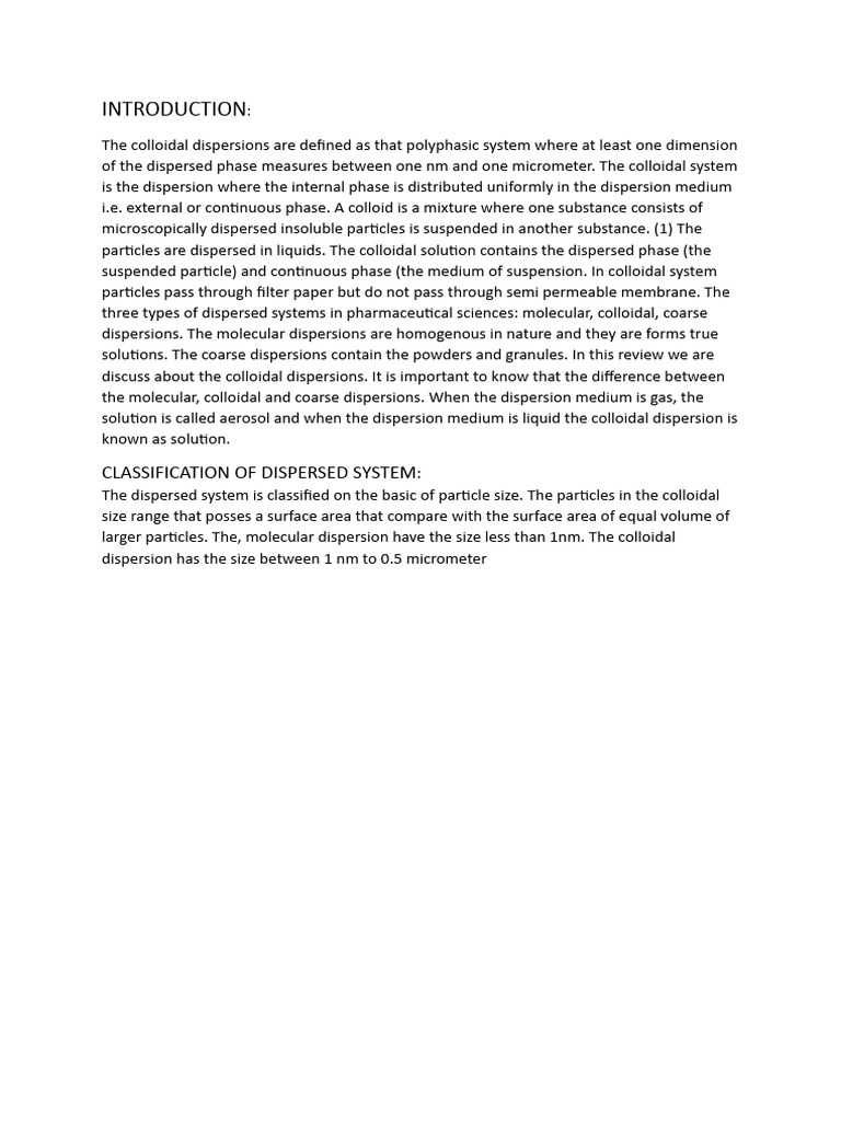 Colloidal Dispersions Explained | PDF | Colloid | Liposome