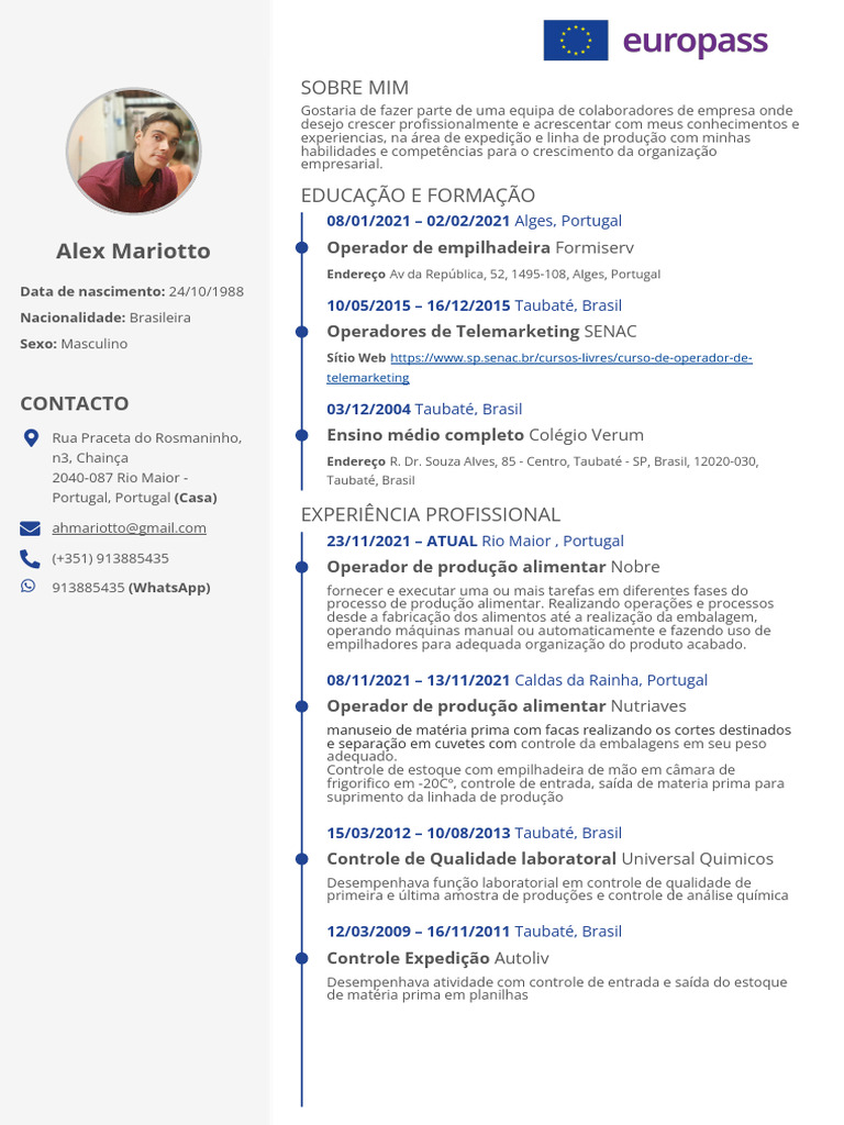 CV - Alex Mariotto G | PDF