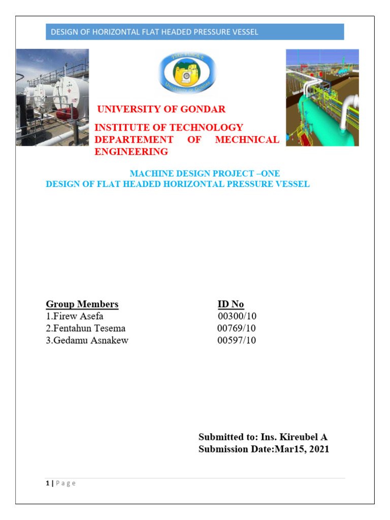 Horizontal Flat Headed Pressure Vessel Design | PDF