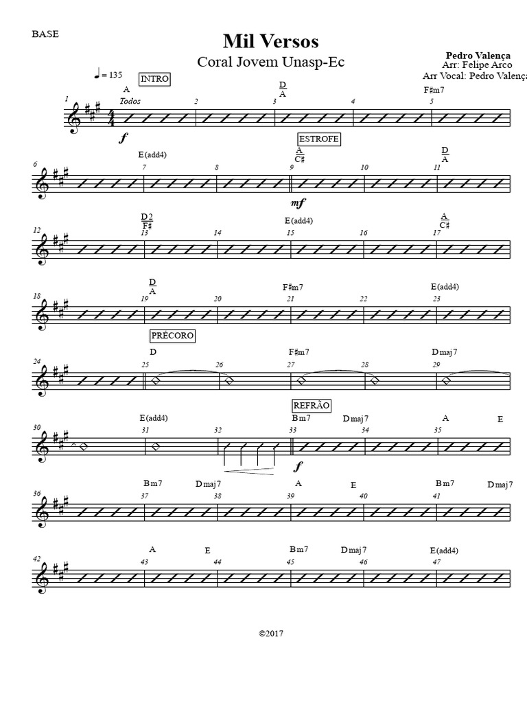 Mil Versos (Animada) - Coral UNASP | PDF