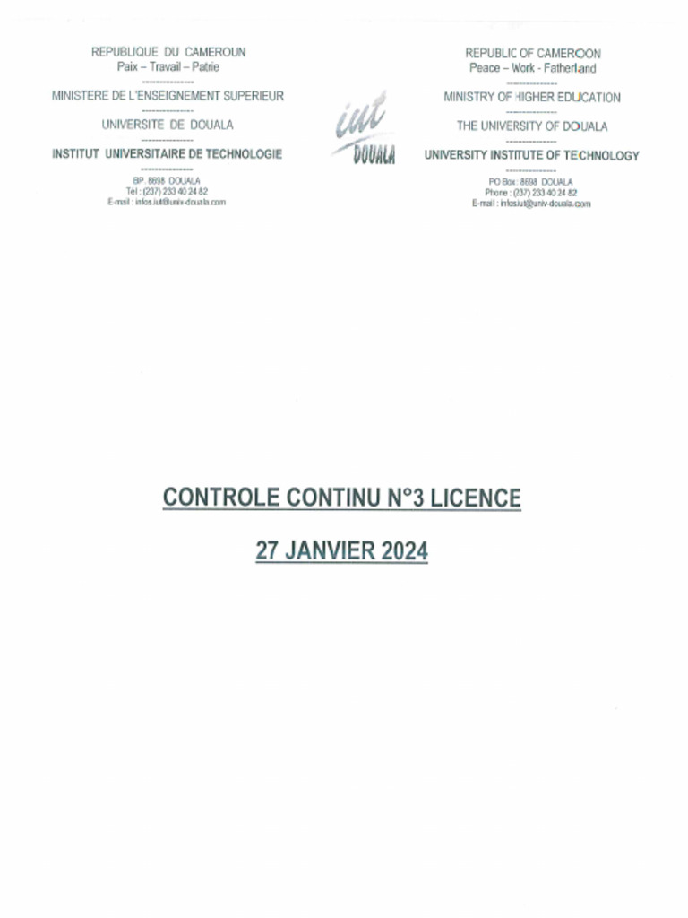 Edt Cc3 Licence Sem1 - 2023-2024 | PDF