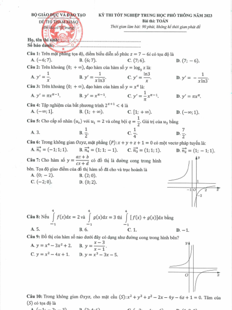 0 - de Minh Hoa THPT 01 03 2023 | PDF