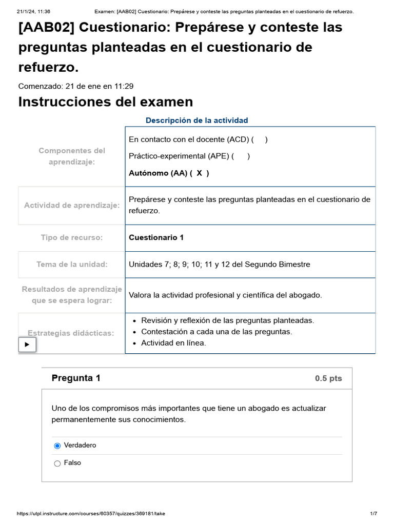 Examen - (AAB02) Cuestionario - Prepárese y Conteste Las Preguntas ...