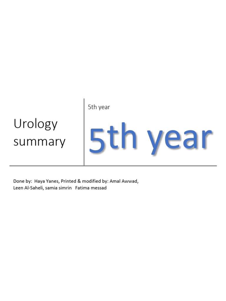 Urology Summary | PDF | Urinary Incontinence | Urinary Tract Infection