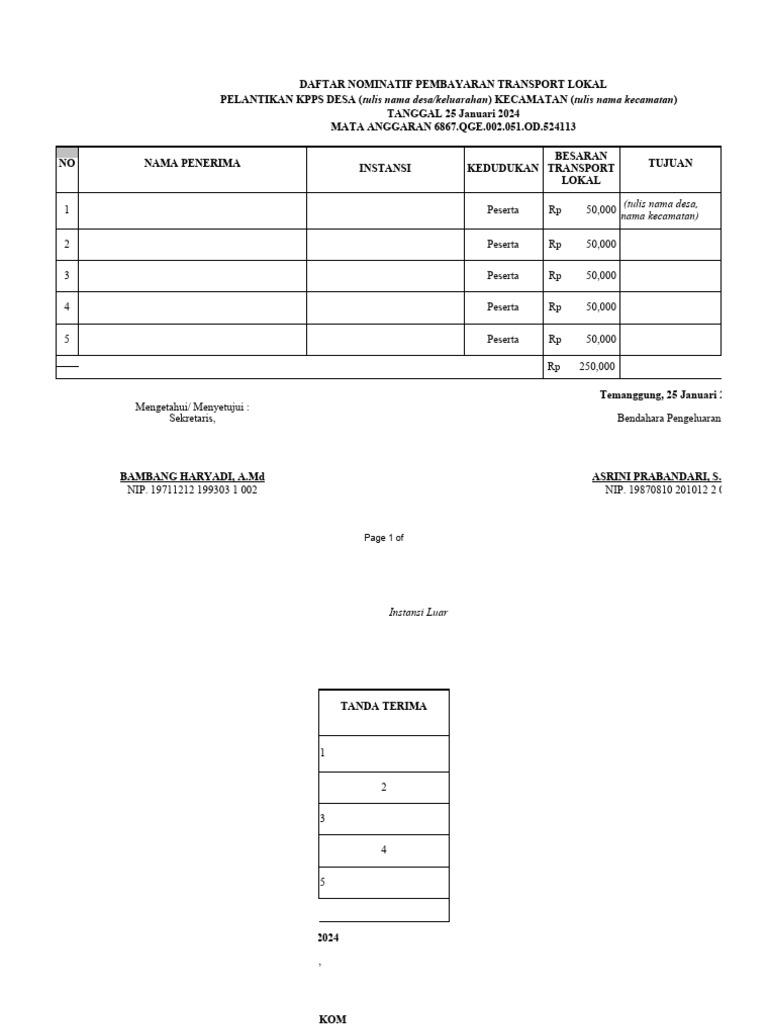 Template-Nominatif Di PPS | PDF