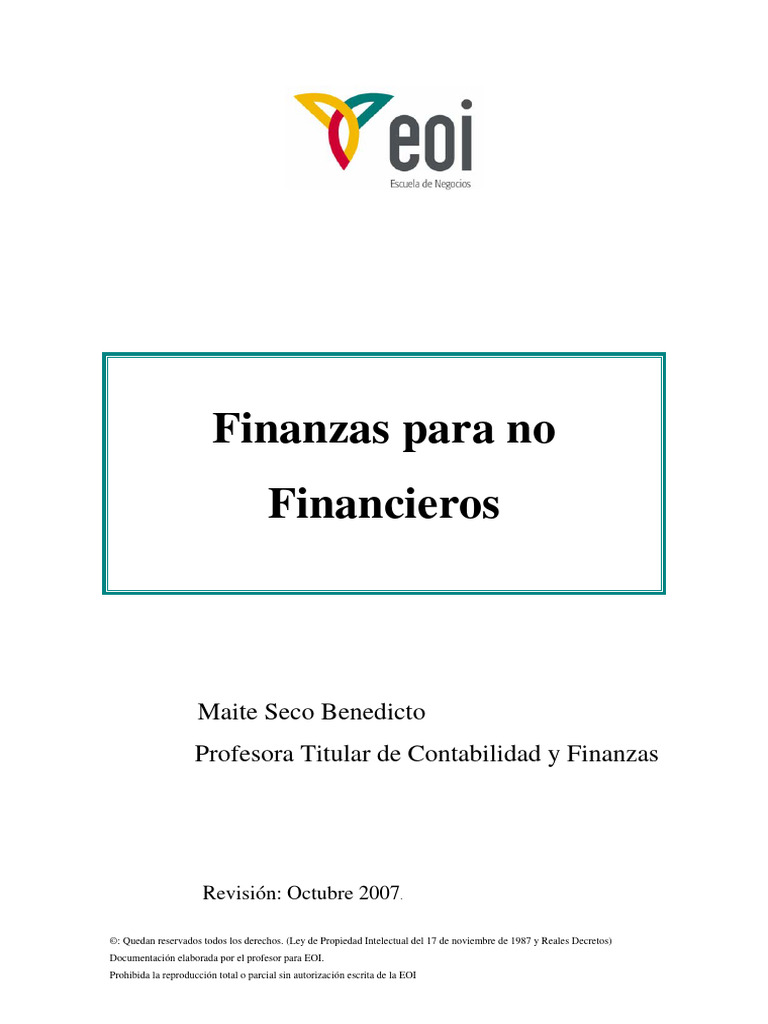 Libro - Finanzas Para No Financieros -EOI | PDF | Contabilidad | Hoja de balance