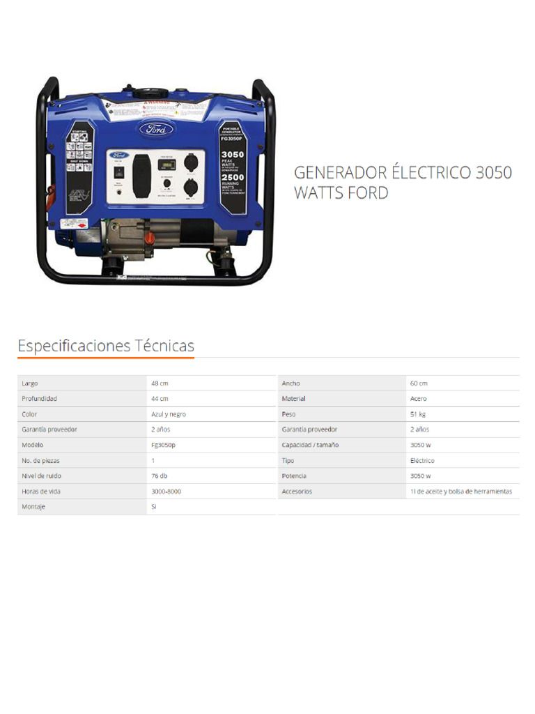 Generador Electrico 3050 Ford | PDF