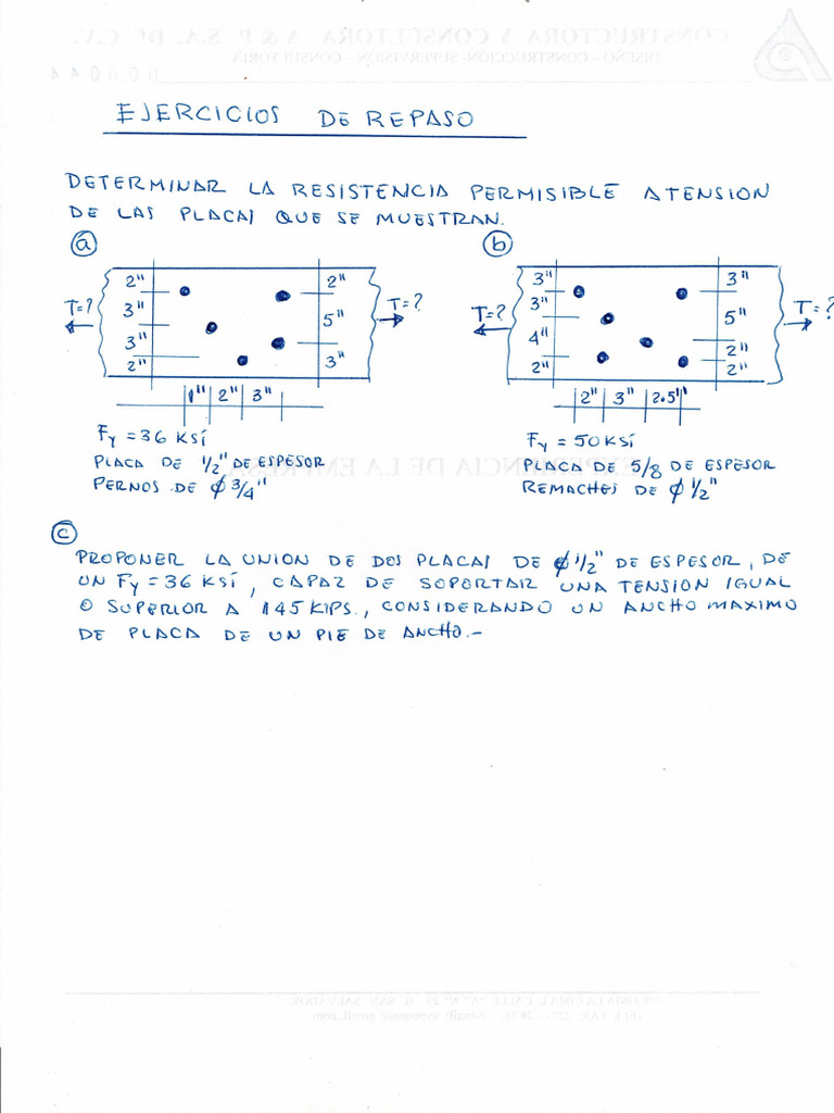 1c Ejercicios Placas de Acero | PDF