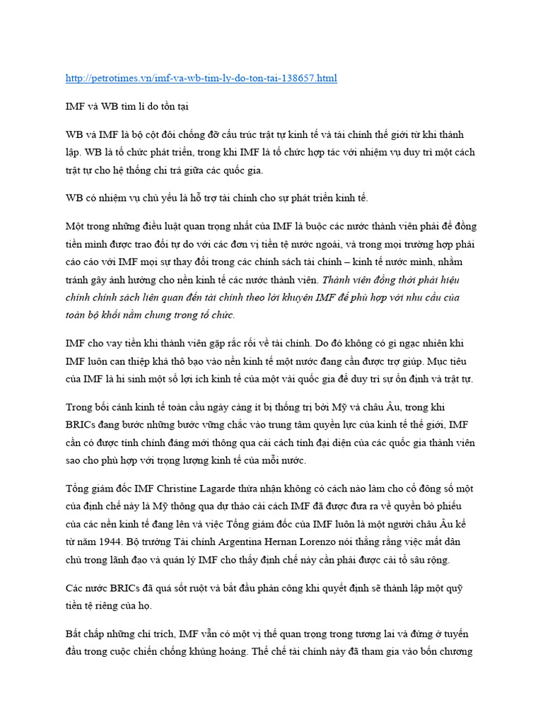 WB Imf | PDF