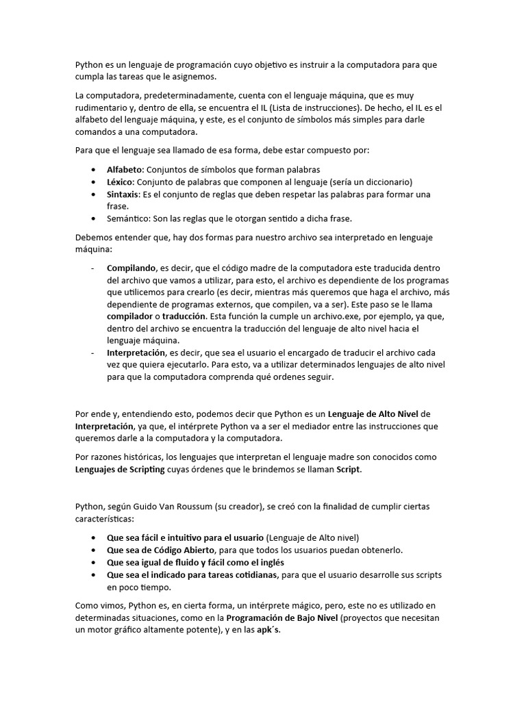 Módulo 1 Fundamentos Python I Pdf Lenguaje De Programación Python Lenguaje De Programación