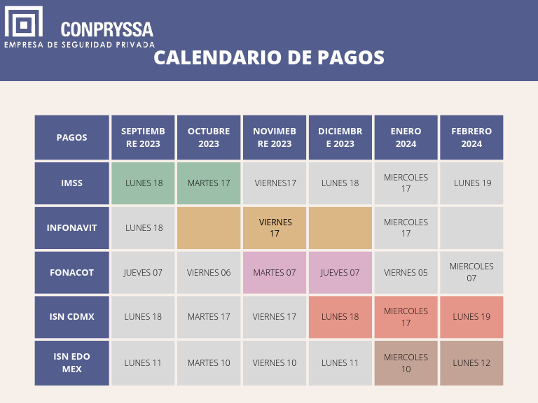 Calendario de Pagos Ok | PDF