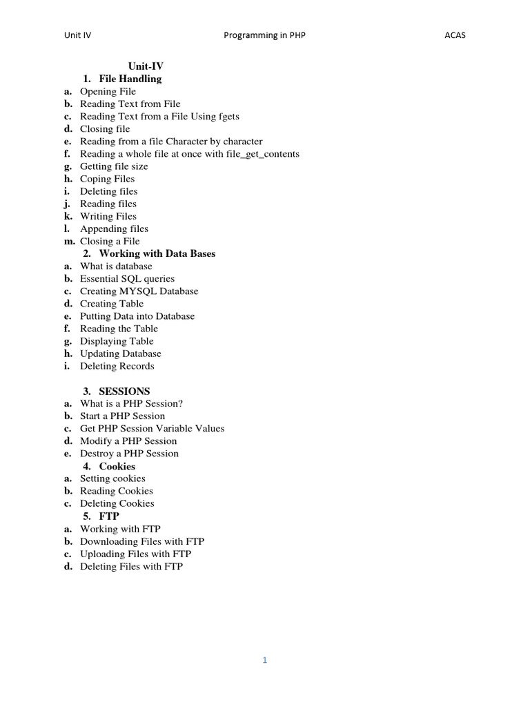 Unit 4 PHP Question Bank | PDF | Computers