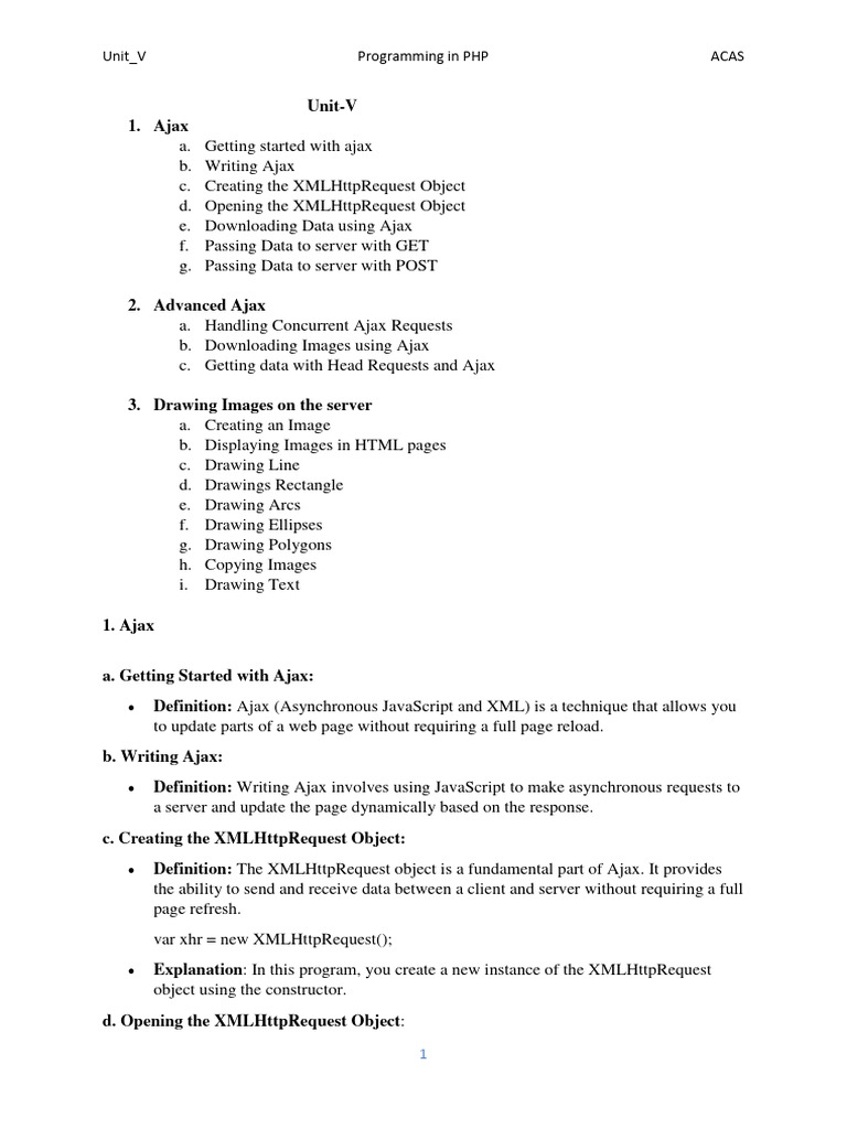 Unit 5 Php Question Bank Pdf Ajax Programming Dynamic Web Page
