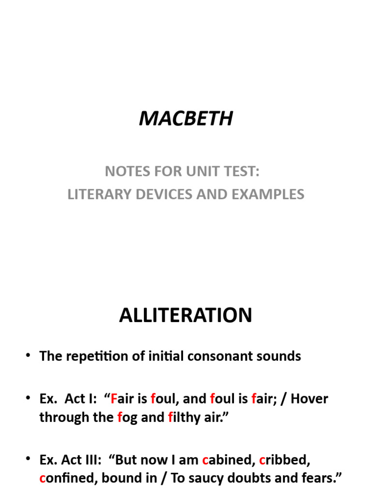 MACBETH - Literary Devices and Quotations (Auto-Saved) | PDF