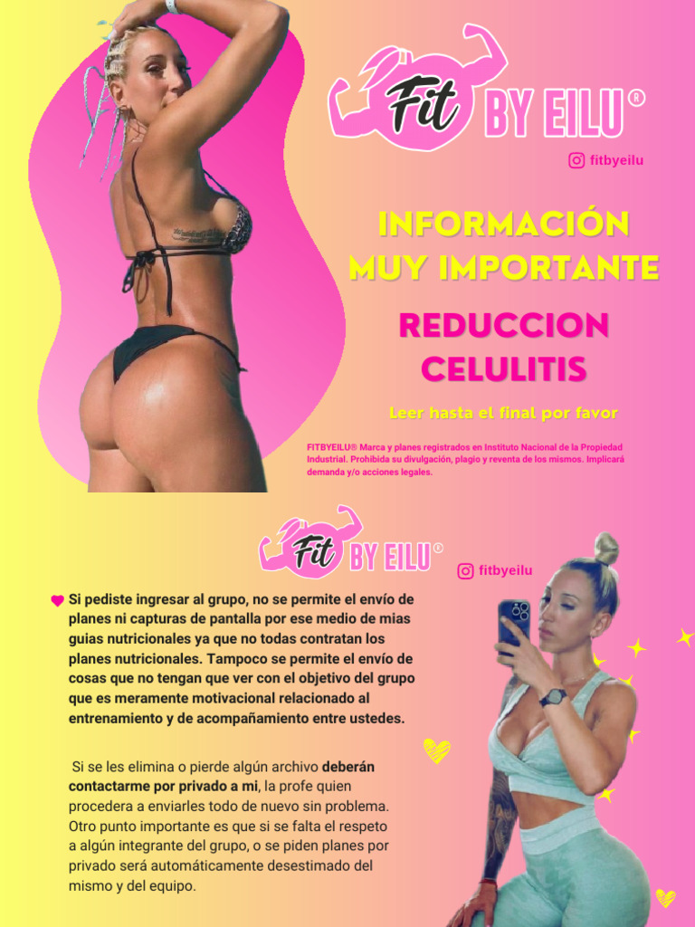 Info Importante y Pautas FitByEilu - Plan Reducción Celulitis | PDF