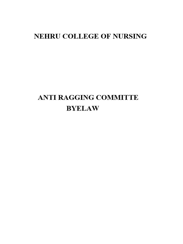 Anti-Ragging Committe | PDF | Assault | Crimes