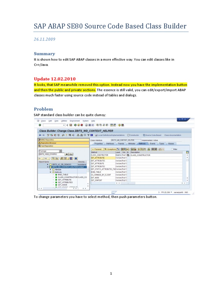 SAP ABAP Source Code Based Class Builder | PDF | Business