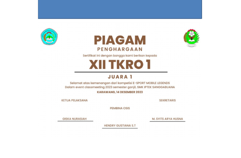Layout Piagam | PDF