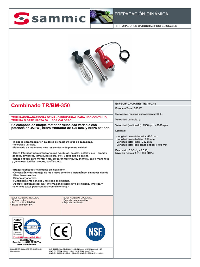 Ficha de Producto Combinado TR BM 350 | PDF | Vehículos | Vehículo de motor
