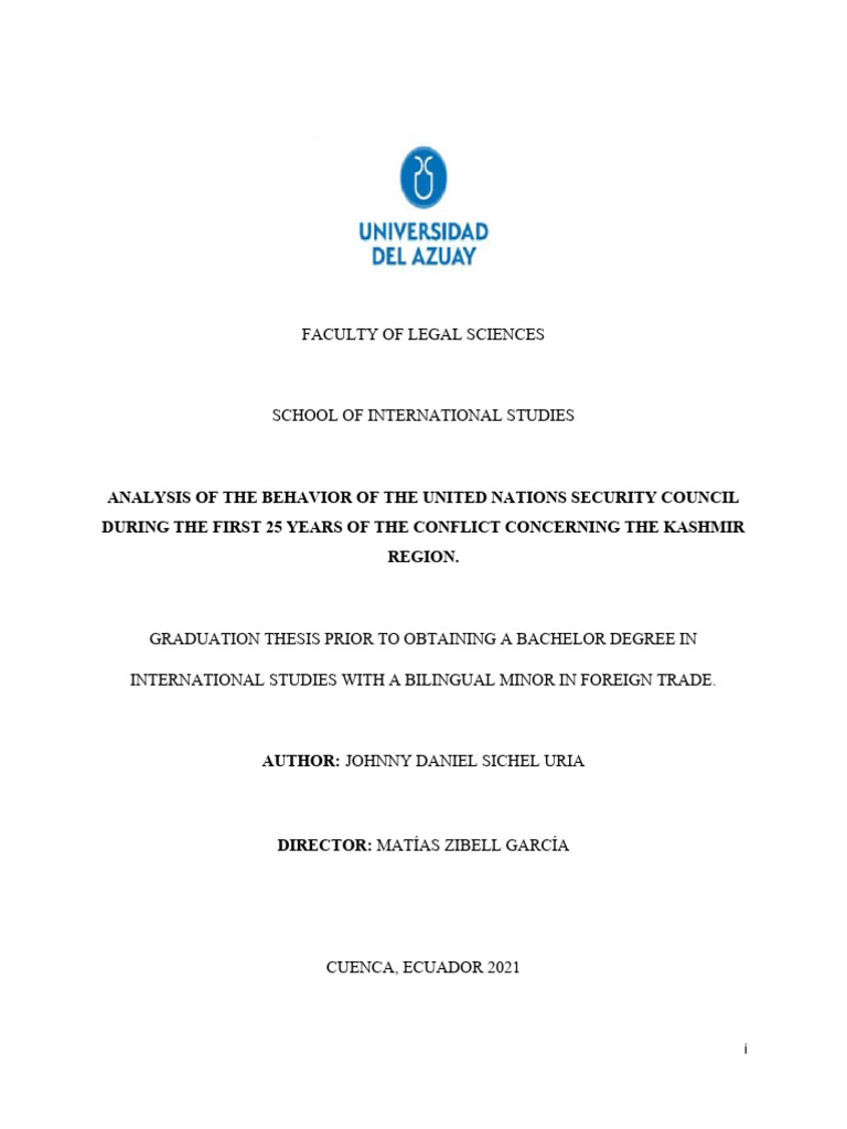 Conflicto de Cachemira | PDF | International Relations | United Nations Security Council
