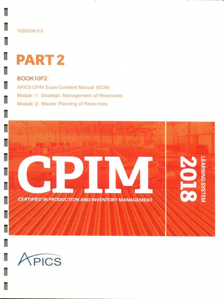 APICS CPIM Exam Content Overview | PDF | Supply Chain | Strategic ...