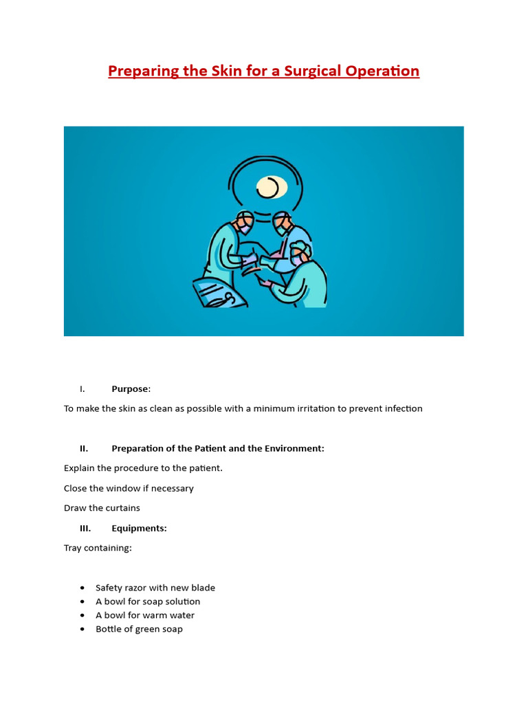 Preparing The Skin For A Surgical Operation | PDF | Shaving | Medical ...
