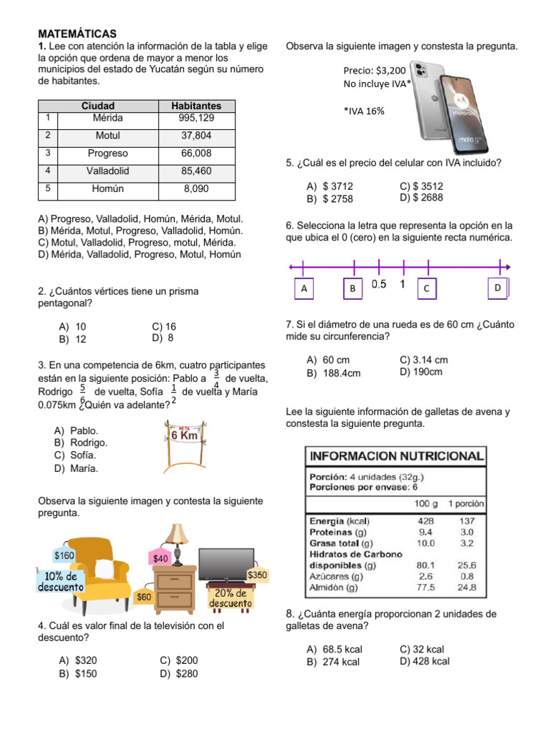 Examen de Matematicas - Olimpiada 2023 | PDF