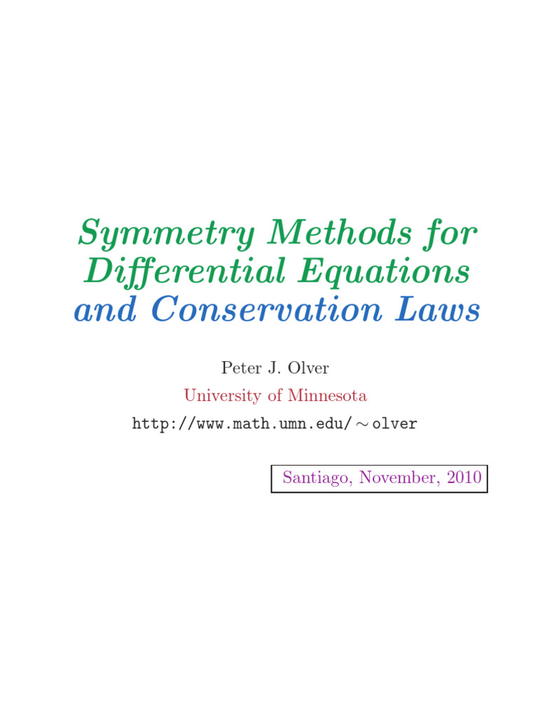 Symmetry Analysis of Differential Equations | PDF | Derivative | Lie Groups