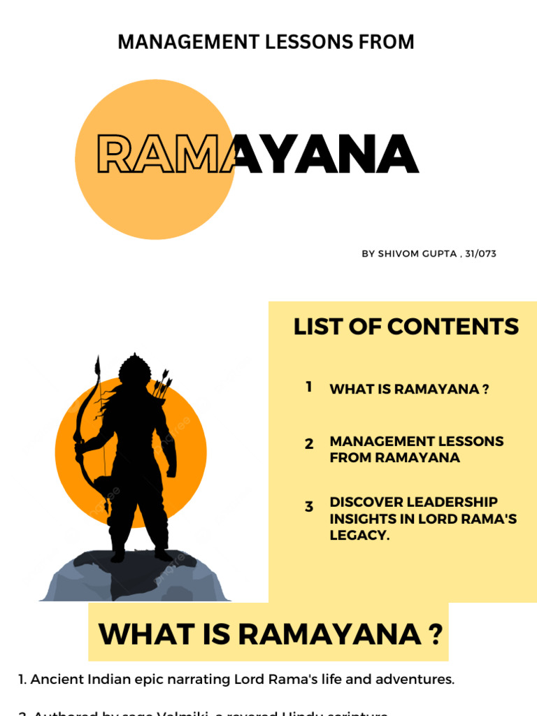Lessons From RAMAYANA | PDF