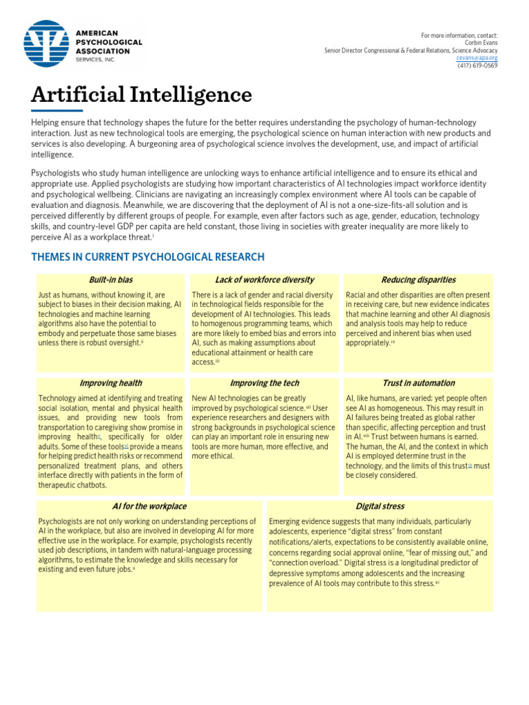 AI's Impact on Psychology and Ethics | PDF | Artificial Intelligence ...