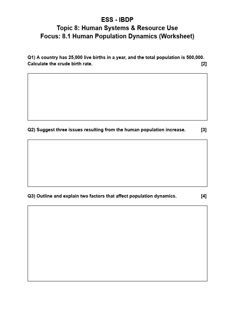 8.1 Worksheet - ESS | PDF | Social Science