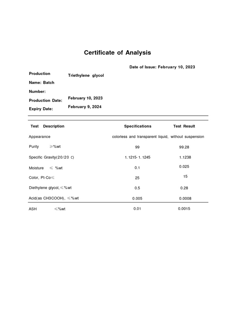 TEG Certificate | PDF