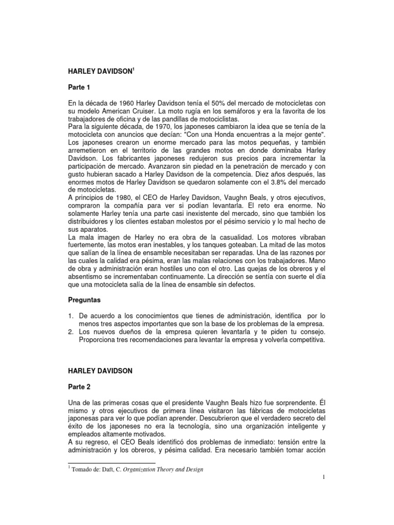 Estrategias de Recuperación de Harley Davidson | PDF | Harley Davidson ...