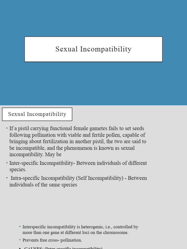 Sexual Incompatibility | PDF | Pollen | Fertilisation